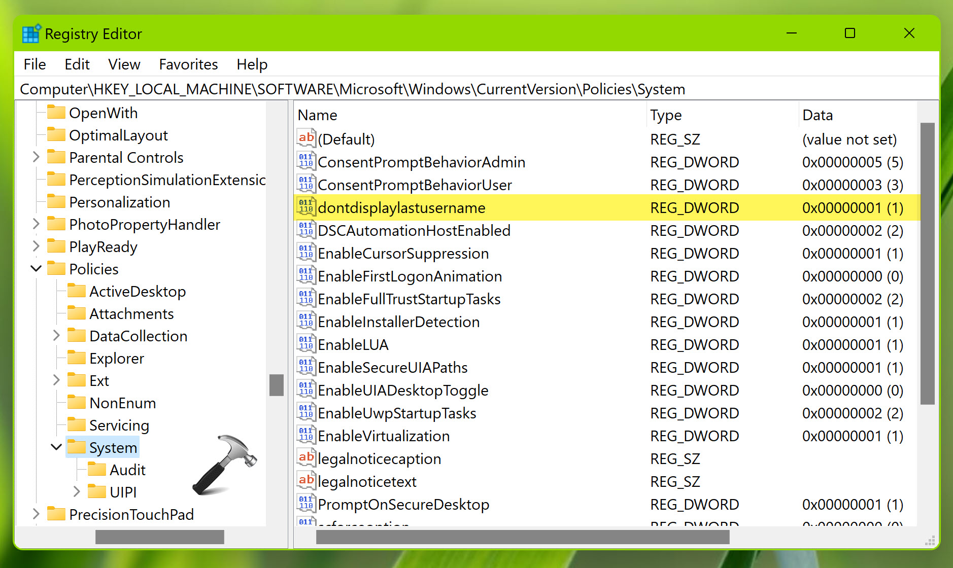 Don't display last signed-in user on Windows 11 login screen Don't display last signed-in user on Windows 11 login screen