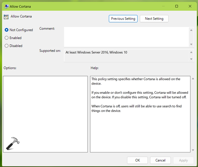 Enable or disable Cortana in Windows 11 Enable or disable Cortana in Windows 11