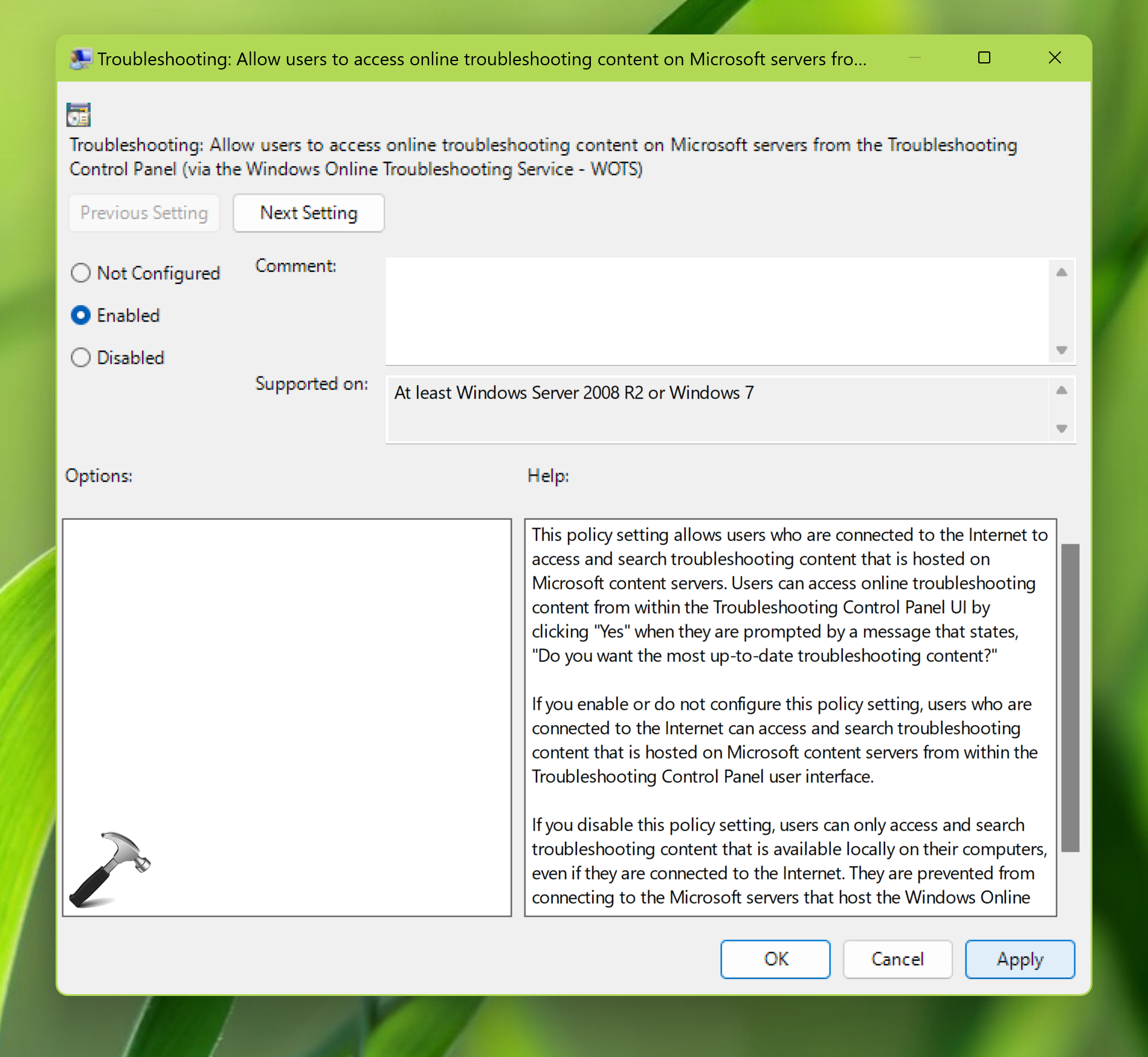 Fix Windows Online Troubleshooting Service Is Disabled